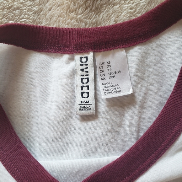 H&M | Tops | Bogo Hm Basic White Tshirt W Contrast Trim | Poshmark
